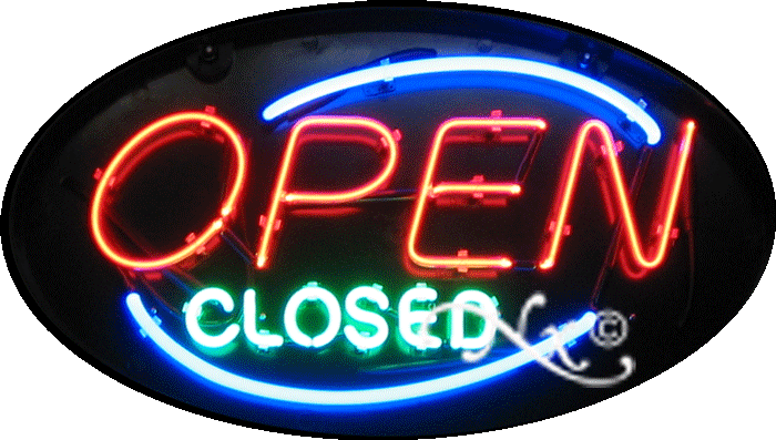 Lighted Open And Closed Signs